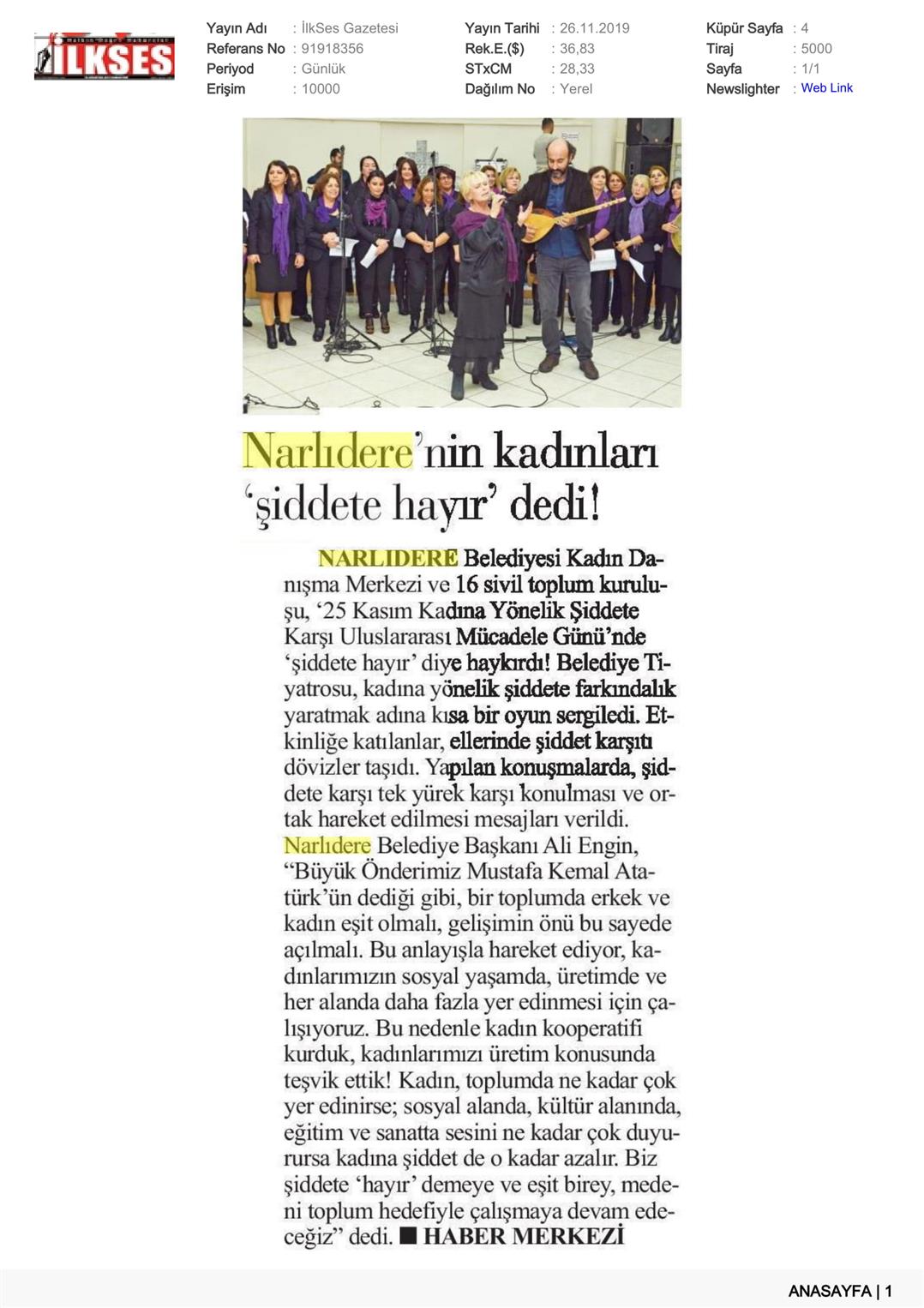 Narlıdere Belediyesi | Sayfa gazete kupurleri